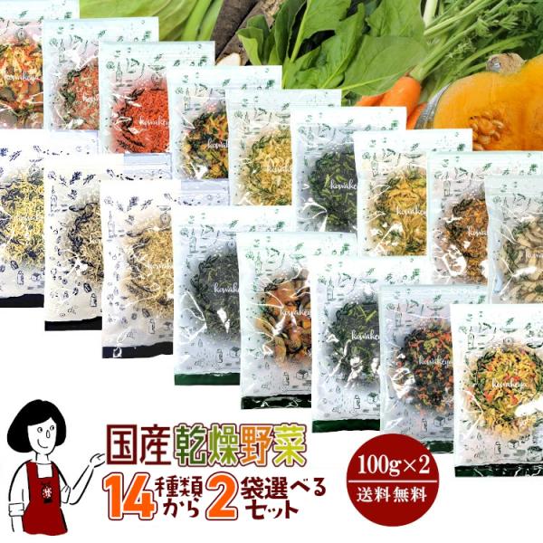 ■内容量：１００ｇ×２（計２００ｇ） ■選択商品：乾燥野菜ミックス、乾燥野菜グリーンミックス、乾燥野菜イエローミックス、乾燥野菜グリーンミックス《ほうれん草マシマシ》、乾燥ごぼう＆にんじんミックス、乾燥ごぼう(ササガキ・スライス)、乾燥ほう...