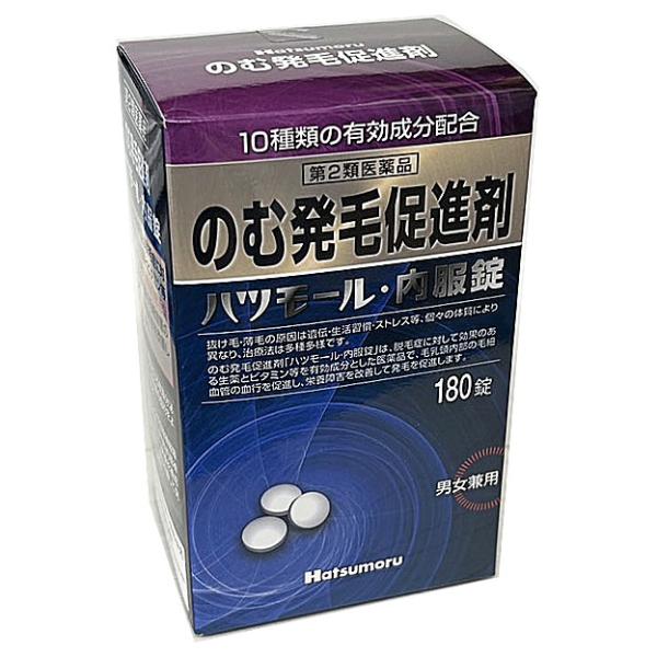ハツモ−ル・内服錠は脱毛症に対して効果のある生薬とビタミン等を有効成分とした医薬品で、毛乳頭内部の毛細血管の血行を促進し、栄養障害を改善して、体内から毛根部の障害を正常な状態によみがえらせることで発毛を促進します。