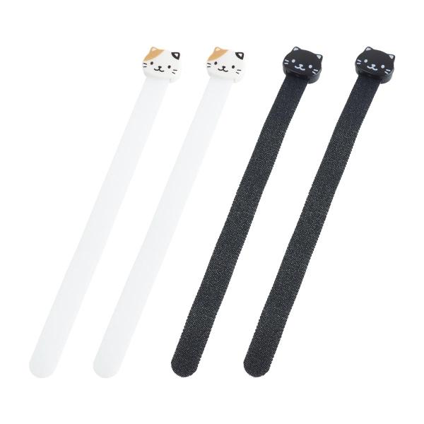 サイズ(約)：14cm×0.9cm素材：ナイロン、ABS入数：4枚セット（ブラック/ホワイト各2枚）生産国：中国※説明書や撮影用の小物等は付属しておりません。※若干のサイズや重量の誤差はご了承ください。※ご閲覧の環境等により、色味などが実際...