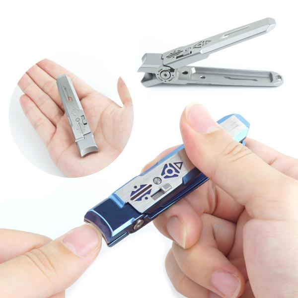 切った爪が飛び散りにくい！ステンレス製ロック式爪切り爪が切りやすい湾曲刃で爪の形にフィットするので使いやすい。飛散防止設計で切った爪が飛び散りにくい仕様。コンパクトサイズなので持ち運びに便利。持ち手部分にチェーンなどを付けられます。爪切りに...