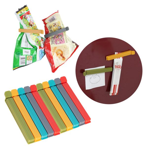 マグネット付き袋止めクリップ10本セット裏面がマグネットなのでクリップ機能はもちろんマグネットとしても使えるのでメモやレシピなどを貼っておくことが出来ます。お洒落なスモーキーカラーで目立ち過ぎることがなくキッチンやインテリアに馴染みます。ク...