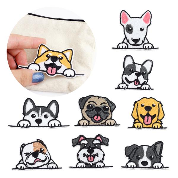 ●かわいい犬デザインの刺繍ワッペン!9種類各1枚入り。犬好きにはたまらない刺繍ワッペンです。●アイロン接着タイプ布製品はアイロンで接着が可能。アイロンで取り付けられない素材には、手縫いで取り付ける事ができます。●ちょうどいいサイズ感程よい大...