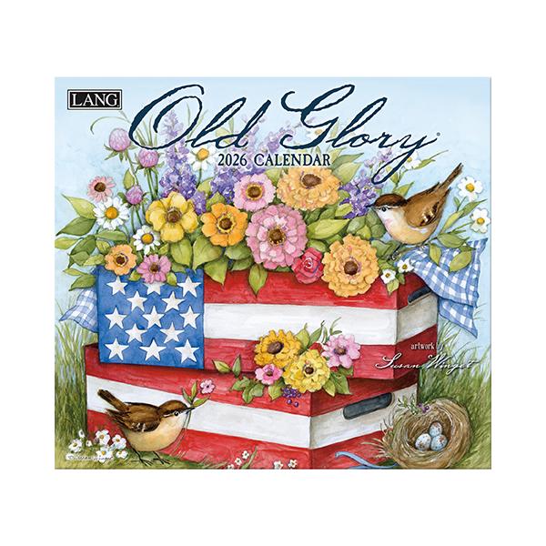 ラング社カレンダー　2026 Old Glory  オールド・グローリー見開きサイズ/W34×H600cm、閉じたサイズ/W34×H30.4cm祝日等はアメリカのものです。