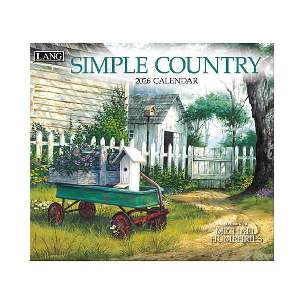 2026年　ラング社カレンダー　Simple Country シンプル・カントリー　Michael Humphries　マイケル・ハンフリーズ見開きサイズ/W34×H600cm、閉じたサイズ/W34×H30.4cm祝日等はアメリカのものです。