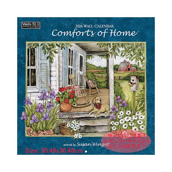 ウェルズ ストリート / ラング Lang カレンダー 2026 Comforts of Homeコンフォート・オブ・ホーム  スーザンウィンゲット　サイズ：30.48x30.48cm （閉じた時）祝日等はアメリカのものです。