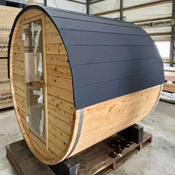 丹波産・無垢材の節あり檜オーダーメイド・バレルサウナ丹波産の厳選された檜の中でも「無垢材の節あり材」を使用。高級バレルサウナでありながら、節ありを使い価格を抑えています。また、節なしと比べても劣らぬ 香り耐久性を備えています。■節ありヒノキ...