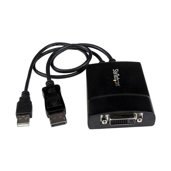 【商品名】 StarTech.com DisplayPort-DVIデュアルリンク アクティブ変換アダプタ 37cm オス／メス2560×1600対応 ブラック DP2DVID2 1個