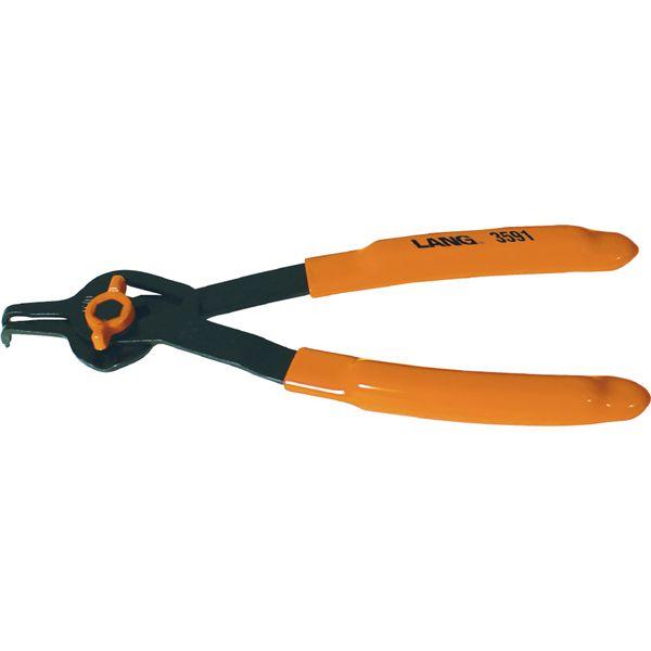 【商品名】 LANGTOOLS ラングツール スナップリングプライヤー 軸穴兼用90度アングル 全長190mm 穴リング27〜44.5mm 3591  [ 3591 ]