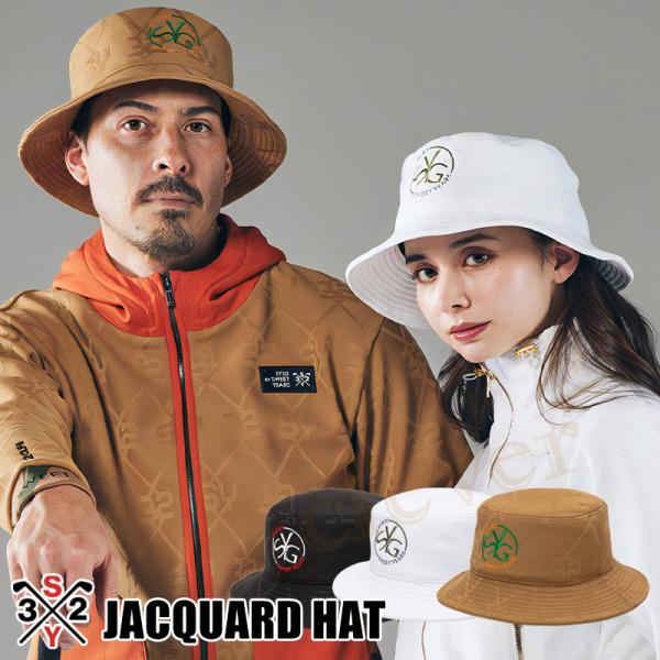 【商品名】SY32 by SWEET YEARS GOLFJACQUARD HAT【サイズ】内周:約58cmツバ：6cm【カラー】BLACK,　WHITEBLACK,　WHITE,　CAMEL【素材】ナイロン 88%　ポリウレタン 12%【...