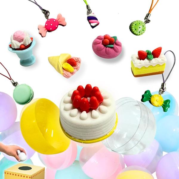 「商品情報」【 ミニサイズ で可愛さ爆発！】 子ども も 大人 もワクワク♪全60個入りのスウィーツモチーフのセット！「 ミニ スウィーツ ガチャガチャ 60個 BOX セット 」が登場！カラフルでポップなデザインの 小さな スウィーツが勢...