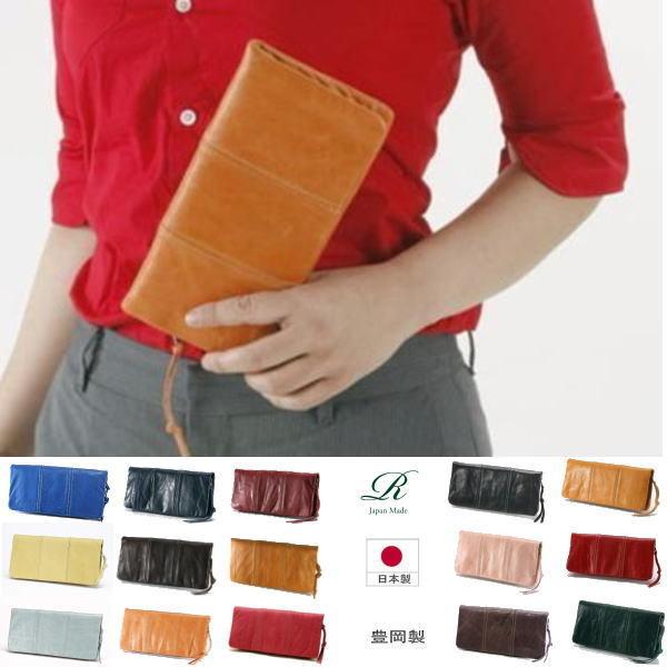 ■素材：スペイン牛革（仔牛革）　　■内生地：帆布（表裏PU加工） ■SIZE:縦ｘ10　横ｘ21　マチｘ2　ｃｍ ■重さ：160　ｇ 　 ※軽量　ソフトな風合いが特徴 ■加工：ウェーブ（手絞り）　オイル（手塗り）　 ■MADE IN JAP...