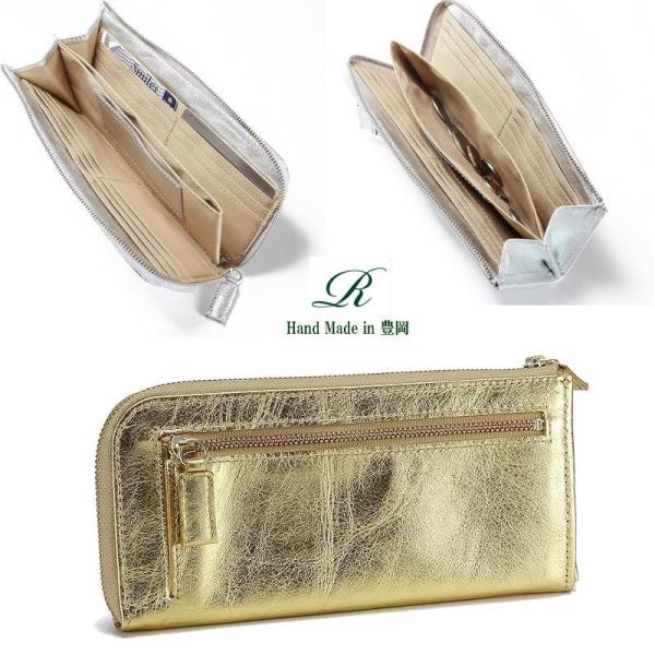 ■素材：スペイン産牛革（仔牛革）金銀箔製品（金沢箔） ■内生地：帆布（PU加工）ウェーブ（手絞り）オイル（手塗り） ■SIZE:高さｘ10　横ｘ20　マチｘ10　（ｃｍ） ■加工：純金銀箔　微薄コーティング　 ■重さ：120　ｇ　■生産国：...