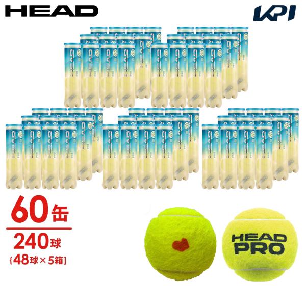 「部活応援キャンペーン10袋」 『即日出荷』ヘッド HEAD テニスボール  「KPIオリジナルモデル」HEAD PRO ヘッドプロ 4球入り5箱 60缶/240球  577124 「KPI限定」