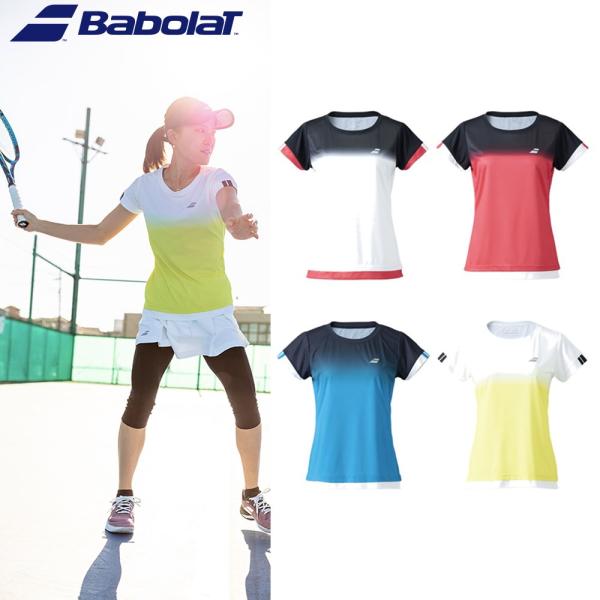 バボラ Babolat テニスウェア レディース CLUB SHORT SLEEVE SHIRT ゲームシャツ BWG2332C 2022SS 爆買