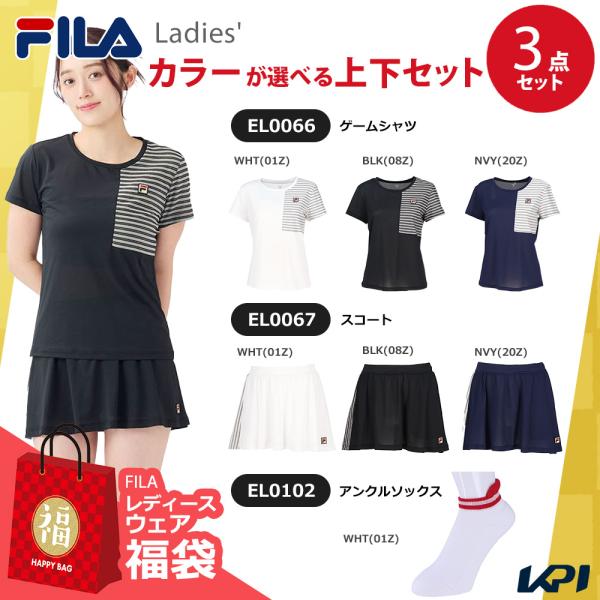 フィラ FILA テニス ウェア テニスウェア   Happybag 【上下セット】ゲームシャツ×スコート×アンクルソックス