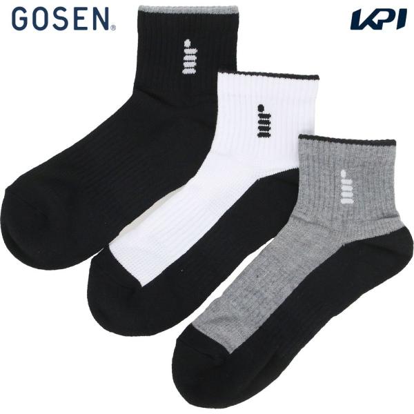 ゴーセン GOSEN バドミントンアクセサリー メンズ メンズ3足組 ハーフソックス F25MH3P