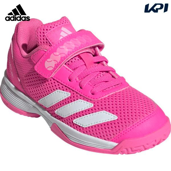 アディダス adidas テニス シューズ テニスシューズ   コートフラッシュ フックアンドループ テニスシューズ キッズ オールコート用 2026新製品 爆買