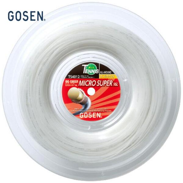 GOSEN ゴーセン 「オージーシープミクロスーパー16L 220mロール」ts4012 MICRO　SUPER 16L 硬式テニスストリング ガット