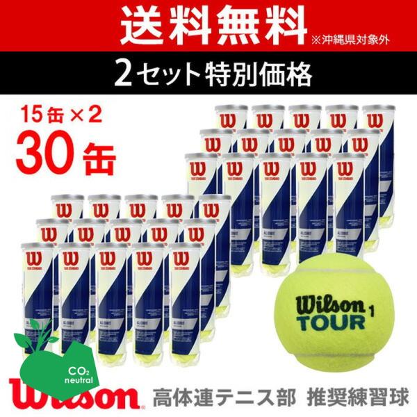「合宿応援キャンペーン5袋」 【SDGsプロジェクト】【2箱セット】Wilson ウイルソン 【TOUR STANDARD ツアー・スタンダード   15缶×2=120球  WRT103800】テニスボール『即日出荷』