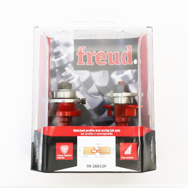 木工の本場、アメリカ市場No.1の人気を誇るfreudの長寿命・超硬ビットです。【JANコード】4589646094063【商品名】freud マッチドプロファイルアンドスクライブビット ( 99-26012P 【12mm軸】【用途】材の面...