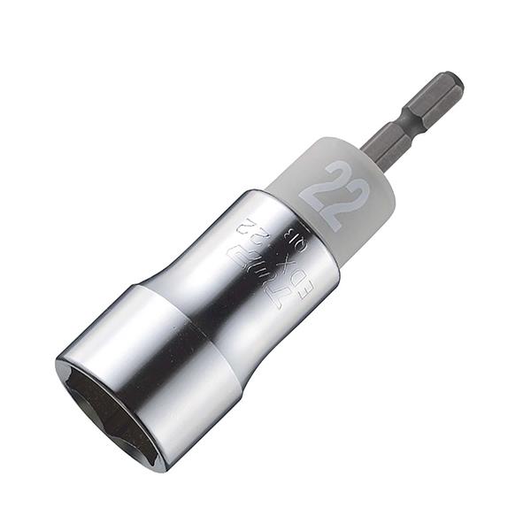 ■用途狭い建築現場での組立・解体作業、各種産業用ボルト・ナットの着脱に。■機能ねじれ応力を緩和し、耐久性2倍(当社比)、18V機種に対応しています。エラストマー樹脂を利用したサイズ別色分けで、使いたいサイズが一目で判ります。六角シャンク部は...