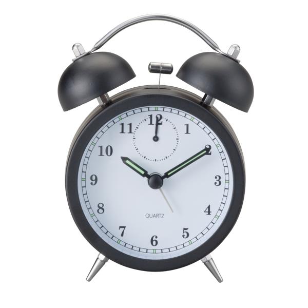 ★サイズ：幅9cm × 高さ12cm × 奥行4.2cm★材質：ガラス・スチール★本体重量：190g★使用電池：単3乾電池 × 1本★機能：スヌーズ付きアラーム、ナイトライト付き★連続秒針でコチコチ音が気になりません。