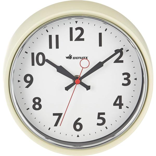 ★サイズ：Φ21cm x 奥行6.5cm★材質：スチールガラス★カラー：アイボリー★電源：単3電池×１本（動作確認用の電池付き）★原産国：中国