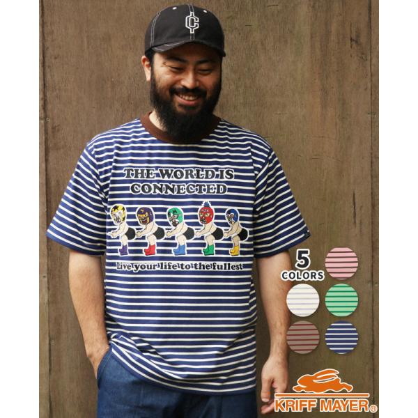 《MOB WRESTLERシリーズ第2弾》今シーズン1番の問題作が登場です！夏にぴったりなポップなボーダーをベースにした楽しくなるアイテムです。カンチョウという悪ふざけで連結していくレスラーたち。殺伐とした世界ではなく、これくらいふざけた方...