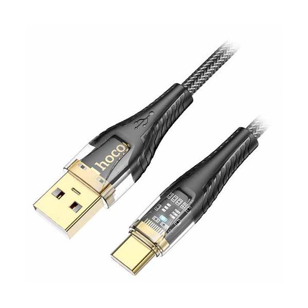 U121-AC-BK LED搭載×透明コネクター!3A対応の高耐久ナイロンメッシュType-Cケーブル 1.2m ブラック ※詳細は商品説明をご確認下さい。商品ページは縦長です。