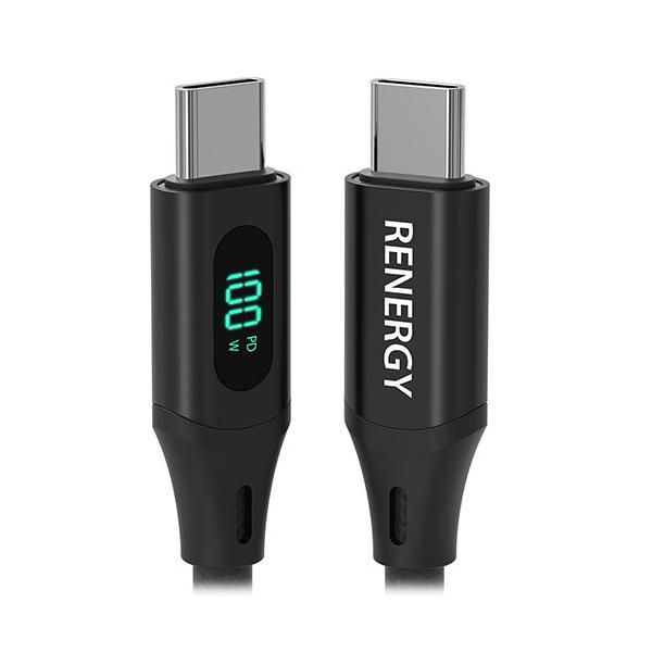 AR25018 充電状況がわかるLEDディスプレス付きC to Cケーブル/100WPD/PPS対応、デバイスに応じて最適充電/eMarker ICチップ搭載 ※詳細は商品説明をご確認下さい。商品ページは縦長です。