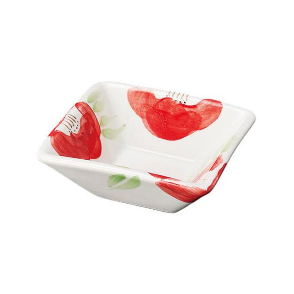 yamaco27937 手描き・椿小鉢(小)角 ※詳細は商品説明をご確認下さい。商品ページは縦長です。