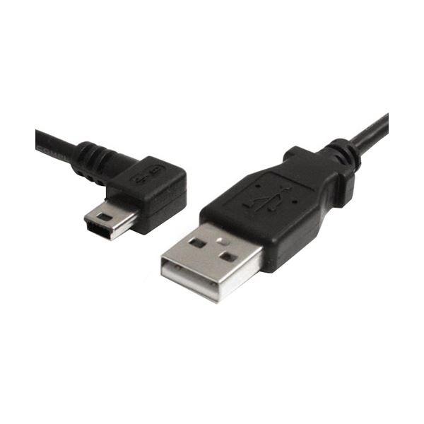 【商品名】 （まとめ） StarTech.com ミニUSB変換ケーブル miniUSB左向きL型 1.8m USB A（オス）-USB mini-B（オス）ブラック USB2HABM6LA 1本 【×2セット】  ※詳細は商品説明をご確認...