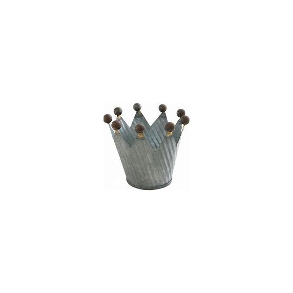 ◆商品番号◆A0002411◆商品名◆クラウン・ブリキポット◆サイズ◆約　巾13×奥行き13×高さ12cm口径：φ10.5cm深さ：7.8cm◆材質◆ブリキ◆注意事項◆※商品の画像は、お使いのPCやスマートフォンの環境によって実際の物と色の...