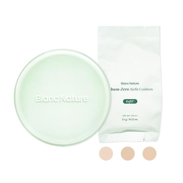 Blanc ブランセバムゼロエアフィットクッション企画セット SPF50+ PA+++ 15gリフィル付き19Nバニラ21Nアイボリー23Nジンジャーベースメイククッションファンデーション原産地 韓国