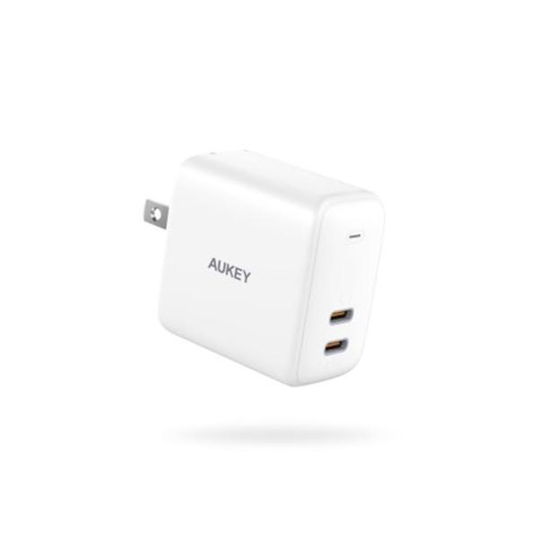 【発売日：2021年05月25日】AUKEY（オーキー） USB充電器 Swift Duo 40W PD対応 [USB-C 2ポート] PA-R2S-WT ホワイト・USB-Cポートを２つ掲載。それぞれ最大20W出力の急速充電器・コンパクト...