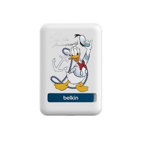 Belkin（ベルキン） ワイヤレスモバイルバッテリー BPD004qcNB-DY Donald Duck　容量：5,000mAh【数量限定・未開封店頭在庫】・ディズニー限定モデル・最大7.5Wの電力でワイヤレス充電・便利な折りたたみ式