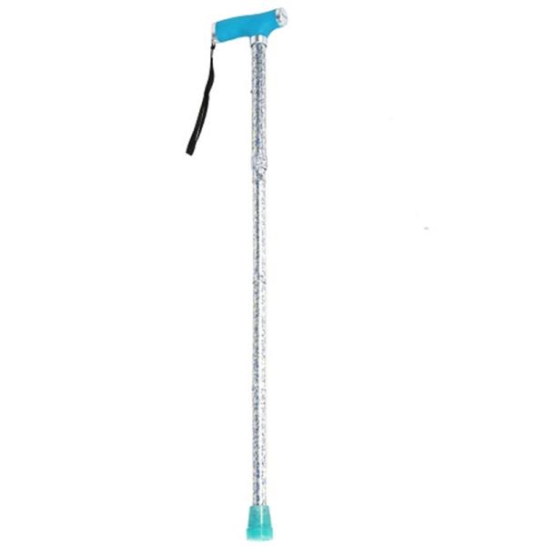 ドライブメディカル 折りたたみ杖　手にやさしいグリップ RTL10304LB ライトブルー【数量限定・未開封店頭在庫】・グリップ部は柔らかいシリコン素材使用・グリップ部と杖先が光る蓄光タイプ・折りたたみ式