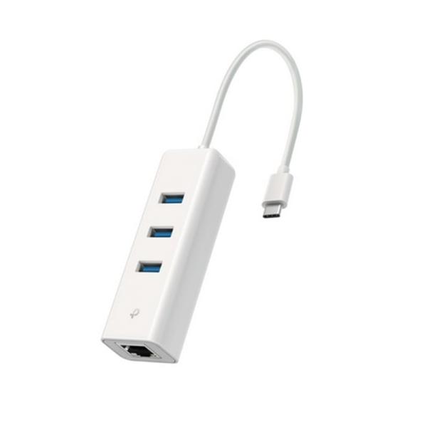 TP-Link（ティーピーリンク） USB Type-C 3ポートハブ&amp;ギガビット　有線LANアダプター UE330C JP ホワイト・小型&amp;軽量・プラグ&amp;プレイ・安定性と互換性を強化