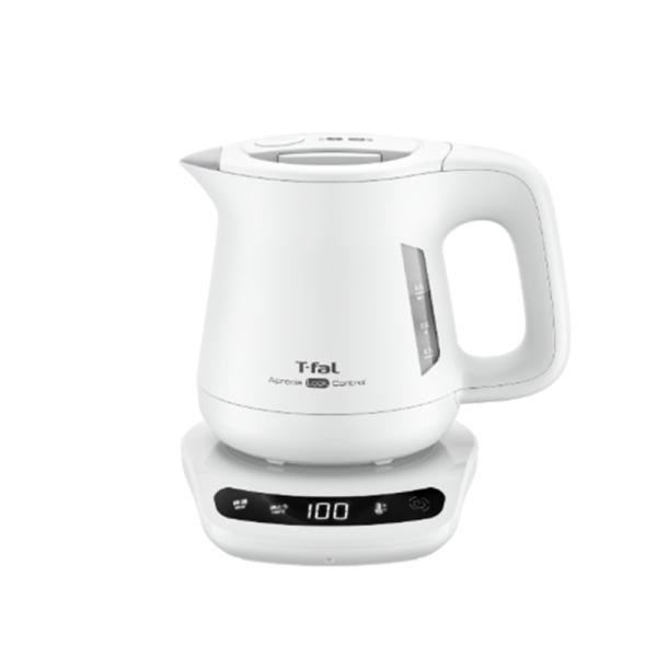 T-Fal（ティファール） 電気ケトル　アプレシア ロック コントロール 0.8L KO8601J0 ホワイト・9段階の温度設定・60分間保温機能付き・軽量コンパクトで持ちやすい