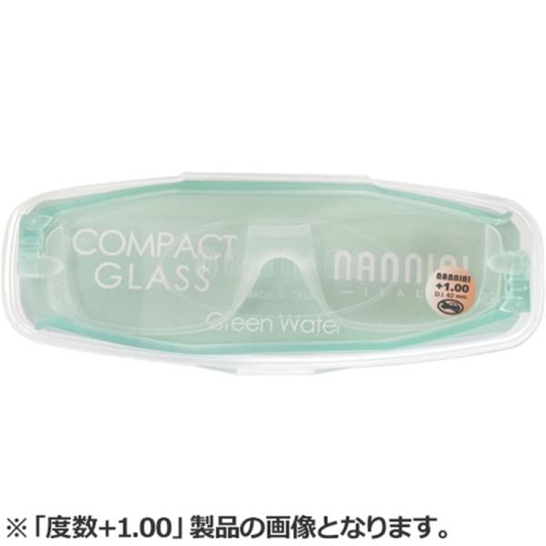 ナンニーニ コンパクトグラス２　１．５ NCG2-1.5-グリーンウォーター グリーンウォーター・男女兼用で洗練されたデザインのイタリア製・テンプルが360°回転する事で遠近調整可能・超薄型で場所を取らない折りたたみ式『度数1.5』