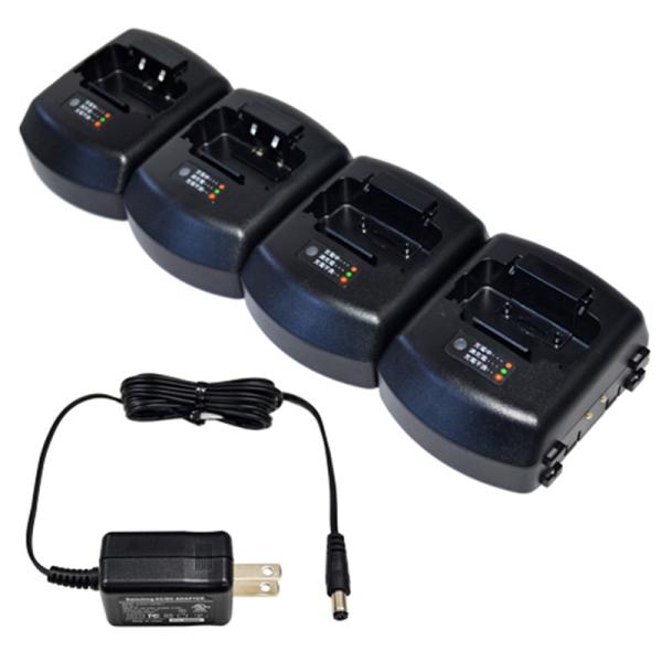 エフ・アール・シー トランシーバー用連結充電セット FBC-4CN ・急速充電器 [ FBC-5RS ]×4個と、[ ACアダプター：AC-3 ]×1個が同梱されたセット