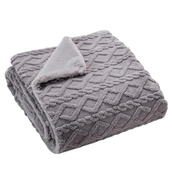 広電 ジャガードファー掛敷毛布 CWB551G-HP グレイ【数量限定・未開封店頭在庫】・みた目と肌ざわりにこだわり・もこもこニットジャカード仕様・電気かけしき毛布
