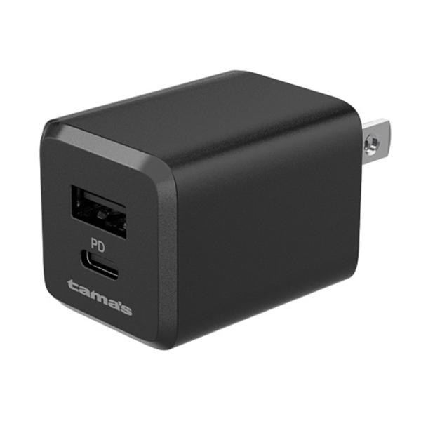 多摩電子工業 コンセントチャージャー C+A（PD30W ） TSAP157UCK ブラック・TSAP157UCW モデル・超急速充電対応・90°回転プラグ採用