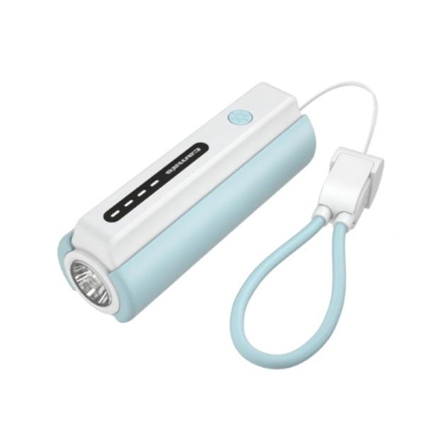 多摩電子工業 LEDライト付きモバイルバッテリー TL98CL ブルー　容量：5000mAh・LEDライト付き・USB-Cポート（入出力対応）搭載・安全設計