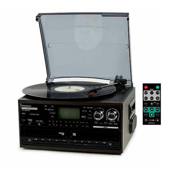 WINTECH スピーカー搭載ダブルCDマルチオーディオプレーヤー KRP-309MCWS ブラック系・ヘッドフォン出力端子搭載・ステレオスピーカー搭載（３Ｗ×２）・大型バックライト付き液晶