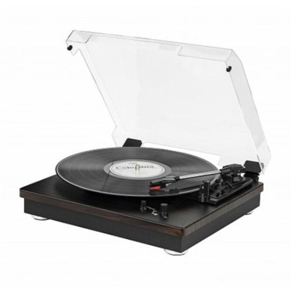 【発売日：2026年07月18日】WINTECH Bluetooth機能搭載スピーカー内蔵レコードプレーヤー KRP-207SBT ブラウン・スピーカー内蔵レコードプレーヤー・Bluetooth機能（IN/OUT）搭載・33.1/3 /45...