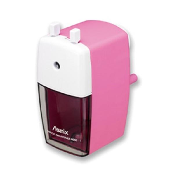 アスカ 手動えんぴつ削り PS60P ピンク・鉛筆の削りすぎを防ぐ、ムダ削り防止機構つき