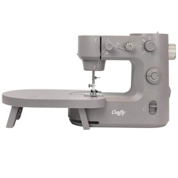 マクロス 台座付き小型ホームミシン クラッフィー MEH-164 ・台座付きミシン・フリーアームで裾や袖等の筒状のものが縫いやすい・5種類の縫い目が選択可能