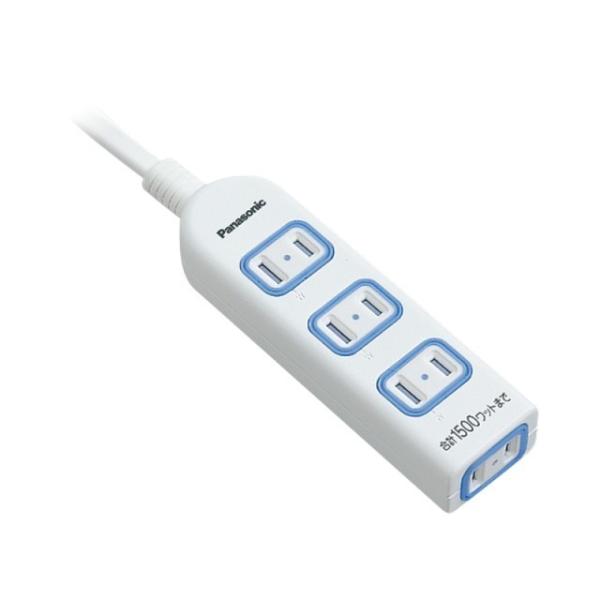 【発売日：2007年06月01日】Panasonic（パナソニック） コード付タップ WHA2534WKP ホワイト・一時的な水しぶき・ホコリの浸入をガードする扉採用・コンパクトデザイン・３ｍコード付（４コ口、スナップキャップ付）