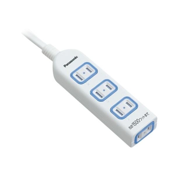 【発売日：2007年06月01日】Panasonic（パナソニック） コード付タップ WHA2554WKP ホワイト・一時的な水しぶき・ホコリの浸入をガードする扉採用・コンパクトデザイン・５ｍコード付（４コ口、スナップキャップ付）